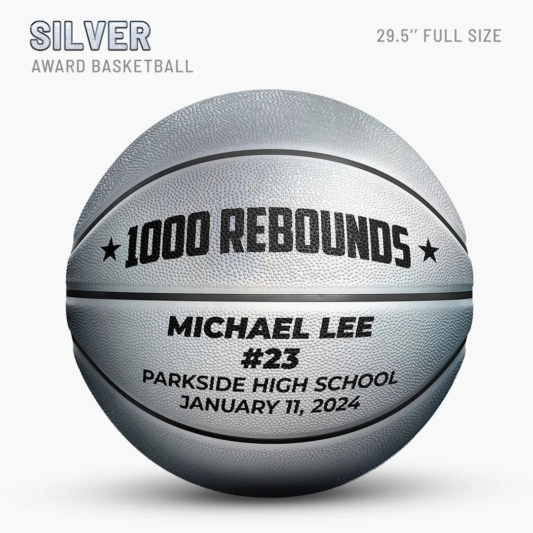 Custom Silver Basketball – Personalized Award for Players, Coaches & M ...